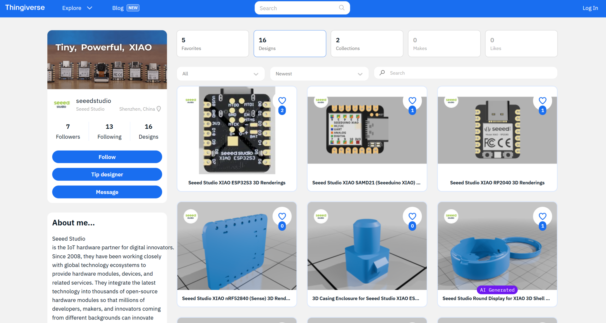 Seeed Studio Now on GrabCAD, Thingiverse, Printables & Maker World ...