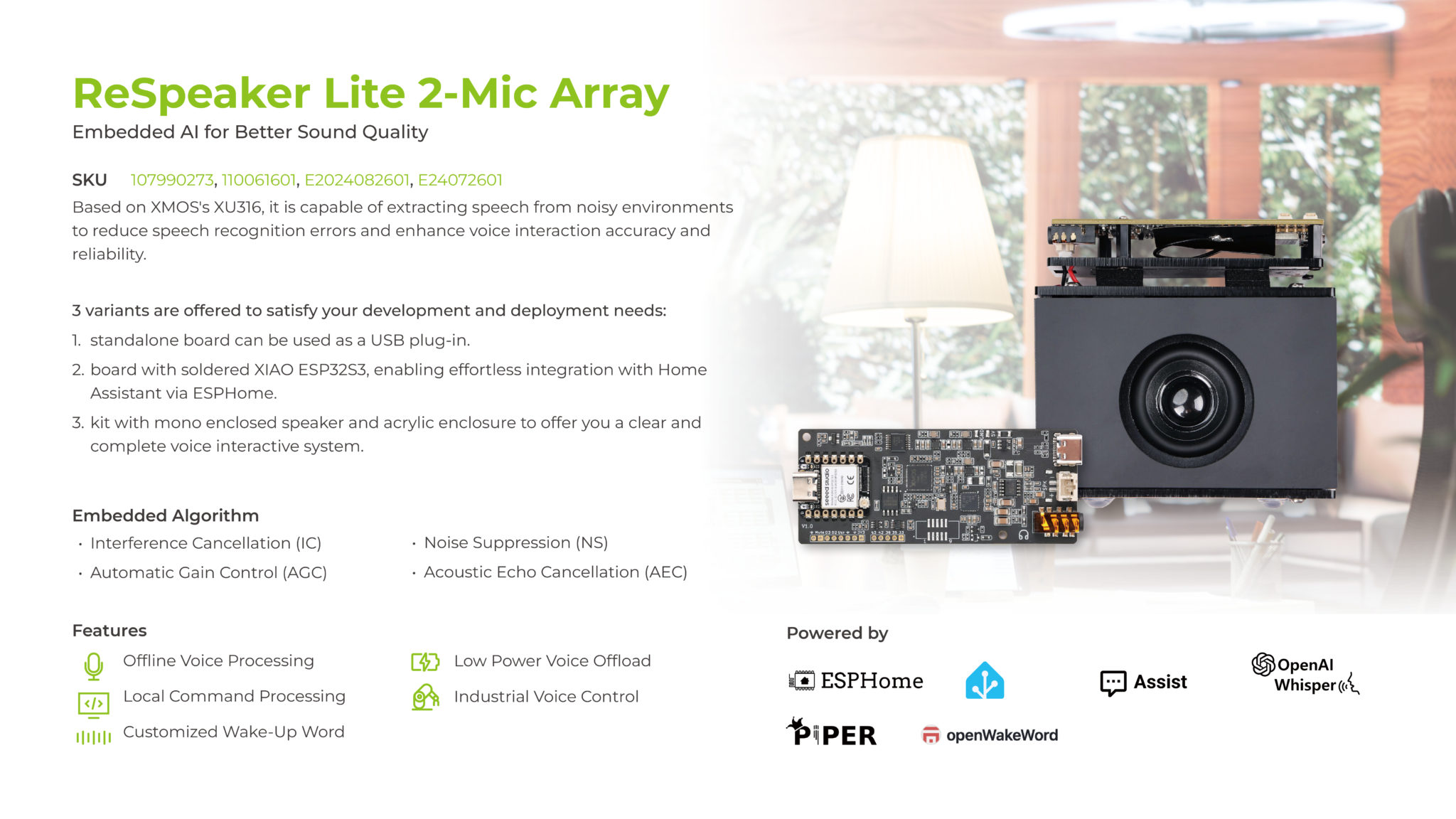 Voice Ai New Release Respeaker Xmos Xvf3800 4 Mic Array Seeed Studio