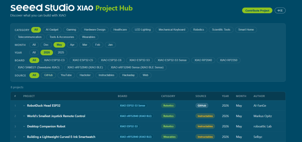 XIAO Project Hub: Discover What You Can Build with XIAO